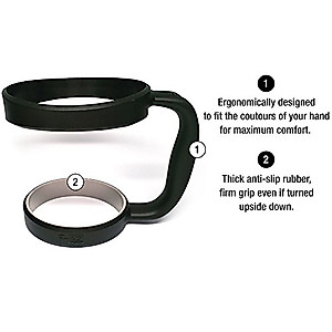 F-32 Handle - 19 COLORS - 30oz size - Compatible with 30 oz. YETI and 30 oz OZARK TRAIL Tumbler Travel Mug (30OZ, MIDNIGHT BLACK)