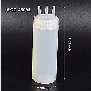 4PCS 16OZ/450ml 3-Hole Plastic Squeeze Condiment Bottles for Sauce Oil Vinegar Ketchup Mustard Salad Dressing Kitchen Accessories Kangkang