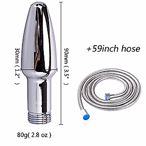 XSEXO Deep Shower Douche Cleaning System with 59 Inch Shower Hose (Silver)