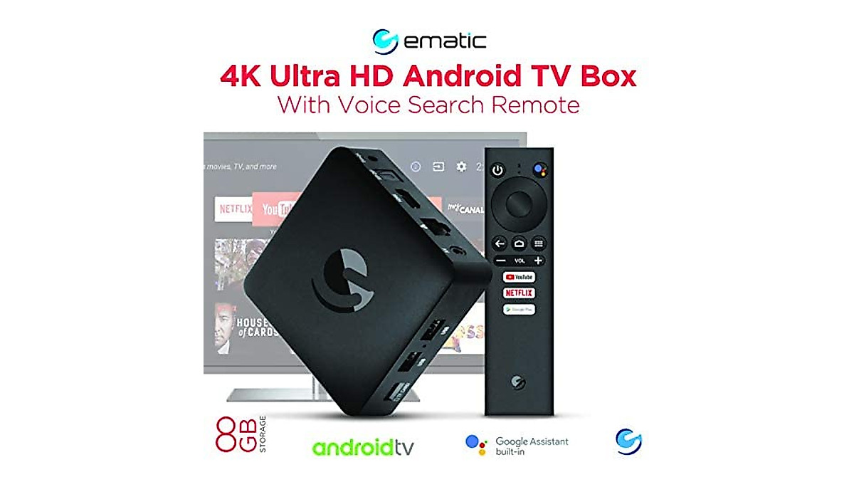 Ematic 4K Ultra HD Android TV Box with Chromecast and Netflix