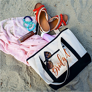 Personalized Canvas Bags w/Name 2 Bag Colors 17 Vinyl Colors Custom Shoulder Tote Bag Gifts Woman Customized Zippered Shopping Bag Girls Reusable Grocery Bags Woman Birthday Gift C1 Black and Beige