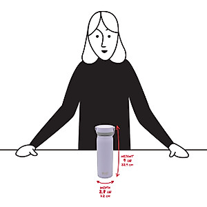 BUILT Cascade Double Wall Vacuum Insulated Stainless Steel Wide Mouth Water Bottle with Comfort Grip and Carry Handle Lid, 20 ounces, Lavendar