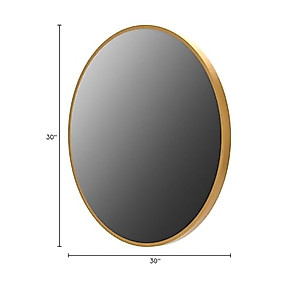 HARRITPURE Round Mirror 30 Gold Wall Mounted Circle Mirrors Vanity Mirror with Brushed Aluminum Alloy Frame Modern Decoration for Bathroom, Living Room, Vanity, Bedroom, Entryway