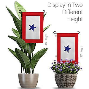 Blue Star Service Garden Flag - Set with Stand Armed Forces Military All Branches Support Honor United State American Veteran Official - House Banner Small Yard Gift Double-Sided 13 X 18.5