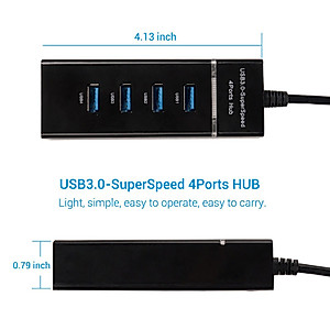 XBOSS C8 4 Port USB 3.0 Hub High Speed 5Gbps Transfer Speed Lightweight USB Cable Adapter for PS4/PS4 Slim/Ps4 Pro/XBOX ONE/XBOX360/Computer Laptop PC