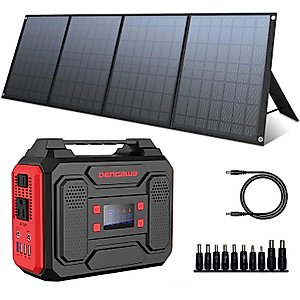250W Portable Power Station with 40W Solar Panel, Solar Power bank with AC Outlet 67500mAh, Solar Generator Outdoor for Tent Camping, RV Travel and Home Emergency