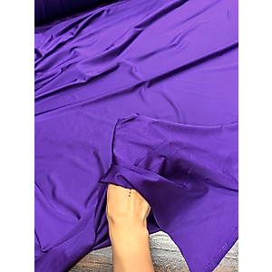 Premium Yoga Nylon Spandex Fabric - Ultra-Soft & Stretchy 4-Way Stretch Fabric by The Yard - Perfect for Activewear and Swimsuit Fabric, and More -1 Yard - 58 Inch Width (Purple)