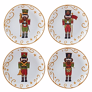 Certified International Holiday Magic Nutcracker 9" Dessert/Salad Plates, Multicolor, Medium, Set of 4