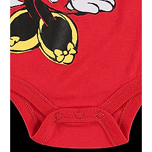 Disney Minnie Mouse Newborn Baby Girls 4 Piece Outfit Set: Bodysuit Pants Bib Hat Red 0-3 Months