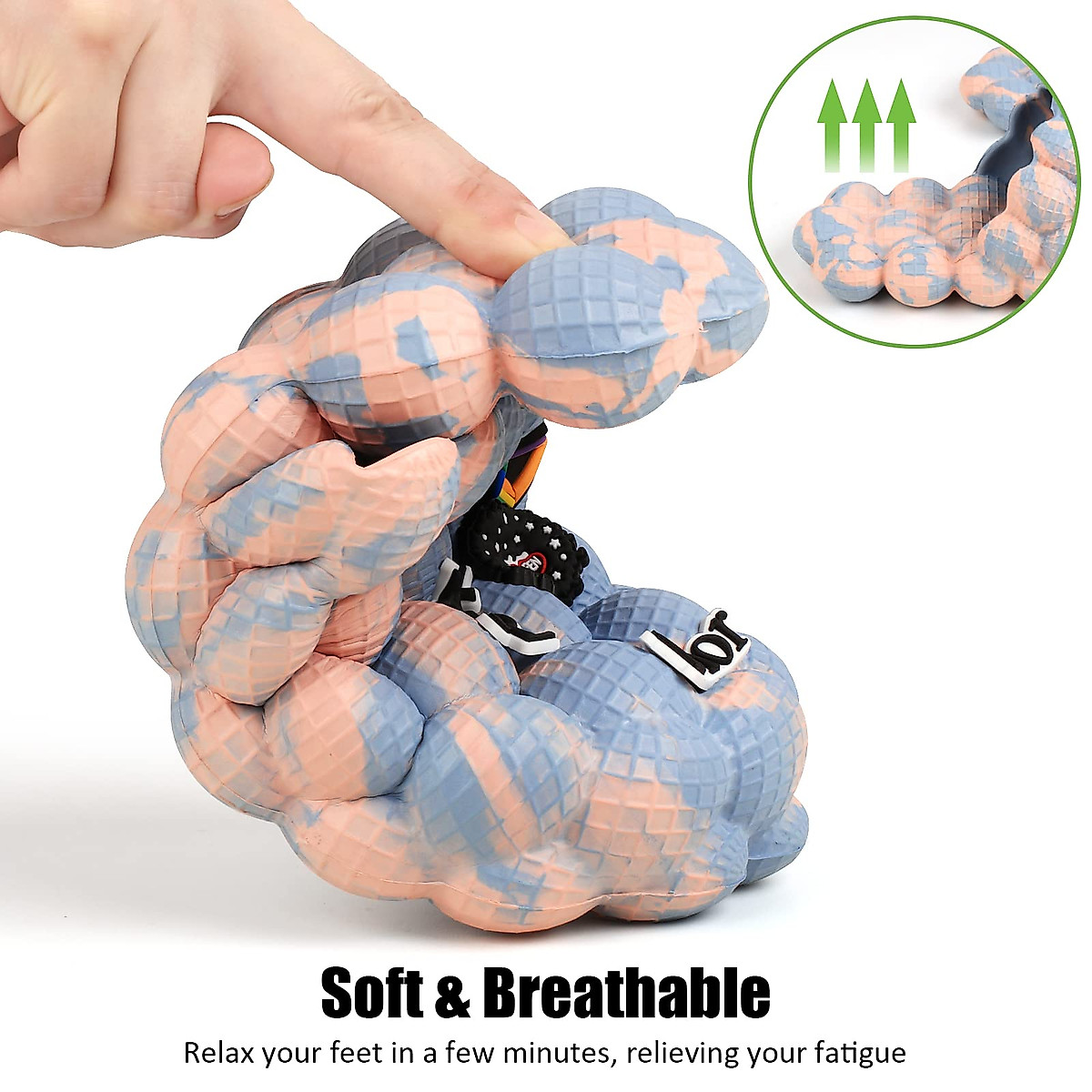 Bubble Slides for Women/Men, Massage Bubble Slippers, Funny Bubble Shoes, Unisex Breathable Beach Sandals, Non-slip Spa Slippers, Home Bedroom Shower Trendy Ball Slippers, Soft Pillow Stress Relief