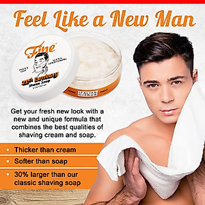Mr. Fine 21C Men’s Shaving Soap, Builds Thick & Easy Lather, Protects From Razor Burn & Irritation, No Artificial Colors, Made In Italy, 5oz. (150ml), Italian Citrus