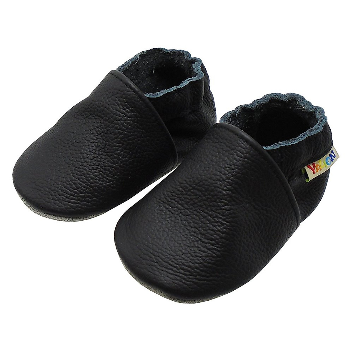 YALION Baby Boys Girls Shoes Crawling Slipper Toddler Infant Soft Leather First Walking Moccs(Black,6-12 Months)