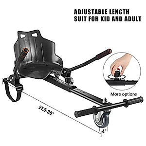 mingto Hoverboard Seat Attachment Go Kart Accessories Adjustable Frame HoverKart for 6.5" 8" 10" into Self Balancing Scooter - Ideal for Kids&Adults