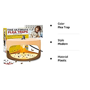 Flea Trap Indoor, Sticky Bed Bug Trap Indoor Pest Control Trapper Insect Killer 2 Glue Discs Light Bulbs