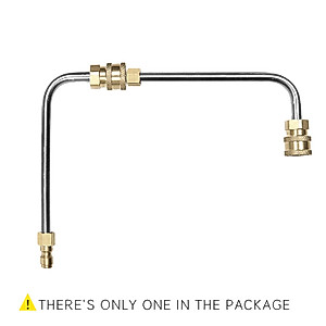 Sooprinse Washer Gutter Cleaner Attachment,Pressure Washer Gutter Rod for Lance/Wand 1/4 Inch Quick Connect,90 degrees curved rod (7 inch)