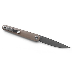Warspear Terima Front Flipper Folding Knife 3.5" Stonewshed D2 Blade Tan G10 Handle Outdoor Camping Pocket Knife With Deep Carry Clip WP901TN