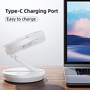 Astaowl Portable Foldable Fan,10800mAh Rechargeable Standing Fan,USB Desk Fan,4 Speed,Battery Operated Fan,Remote Controller,Quiet Telescopic Fan for Office Bedroom Outdoor Travel Camping Fishing