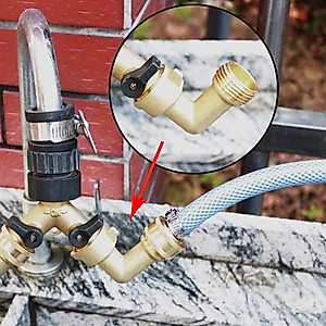 Joywayus 3/4" GHT Garden Hose 90-Degree Elbow Brass Connector with Washers for RV Water Hookups and Residential Outdoor Faucets (Pack of 2)