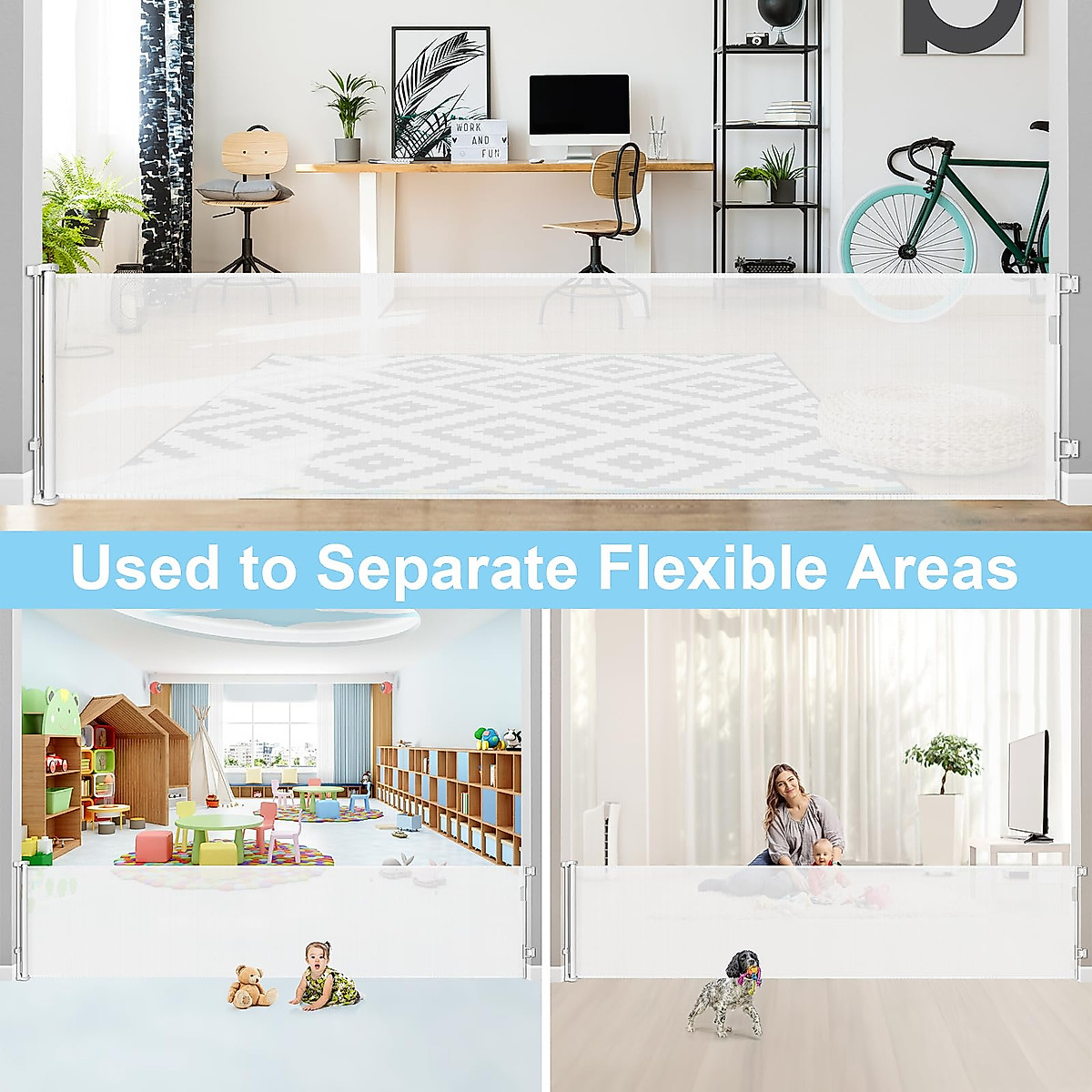 168 Inch Extra Long Baby Gates for Large Openings Retractable Baby Gate Retractable Gate Outdoor Retractable Baby Gates Extra Wide Baby Gates for Large Openings Extra Large Dog Gate for Large Openings