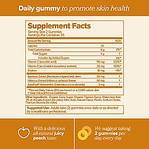 RETRO Gummy Glowing Skin Vitamins for Collagen Production - Astaxanthin, Vitamin E, Bamboo Extract, Hibiscus, & Vitamin C - Vegan Gummies for Smooth Skin & Hydration, 50 Count (Pack of 1)