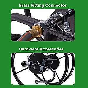 LAUREL CANYON Garden Hose Reel Cart, Heavy Duty Hose Reel Cart with 4 Wheels, Storage Basket Design, 6' 5/8" leader hose include, Holds 250-Feet of 5/8" Hose Capacity for Garden & Yard, Black