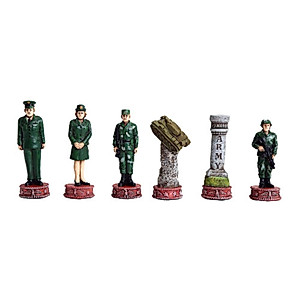 US Army vs Navy Military Chess Set Hand Painted with Glass Board