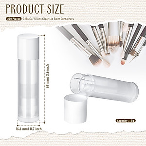 Nuanchu 200 Pcs Lip Balm Tubes Empty Lip Gloss Tubes Bulk Women 0.186 Oz/ 5.5 ml Lip Gloss Container Kit Clear PVC Lip Gloss Containers with Caps Lipstick Tubes for DIY (White, Clear)