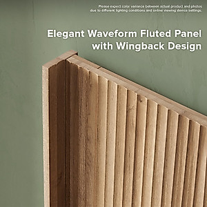 mopio Brooklyn Headboard, 62.4" Wide Headboard Only, Wood Headboard, Modern Farmhouse, Boho, Wall Mount, Fluted Panel, Wingback Design (Golden Oak, King)