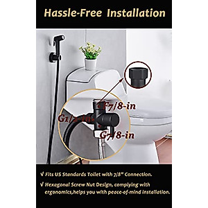 Handheld Bidet Sprayer for Toilet Kit (Black) - 4-Mode Shattaf Bidet Sprayer with Bidet Hose, Adjustable Water Pressure Cloth Diaper Sprayer,Toilet Bidet Attachment Sprayer for Personal Hygiene