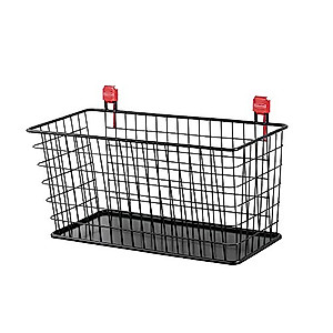 Rubbermaid Storage Shed 5x2 Feet, Sandalwood/Onyx Roof (FG5L1000SDONX), Sandstone & Shed Accessories Large Wire Basket, Individual, Black