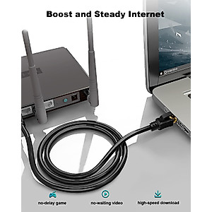 Yauhody CAT 8 Ethernet Cable, 3ft (5 Pack) Ultra High Speed 40Gbps 2000MHz SFTP 26AWG CAT8 Cable LAN Internet Network Cord with Gold Plated RJ45 Connector for Gaming,Router,Modem,PC(3ft/5 Pack/Black)