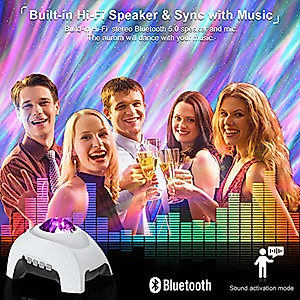 Vinwark Star Projector, Galaxy Projector, Northern Lights Aurora Projector for Bedroom with Music Bluetooth Speaker and White Noise, Starry Night Light Projectors for Kids Adults