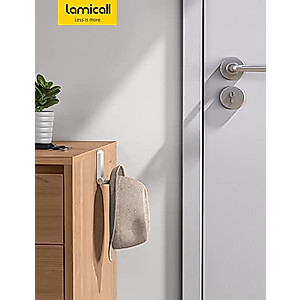 Lamicall Headphone Stand, Sticky Headset Hanger - 2 Pack Adhesive Headphone Holder Hook Mount, Headset Holder Clip Under Desk, Earphone Clamp for Airpods Max, HyperX, Sennheiser, White