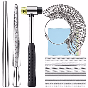 Ring Mandrel, IKOCO Ring Sizer Measuring Tool Steel Ring Size Adjusters for Loose Rings Measure Repair