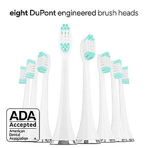 Aquasonic Vibe Series Ultra Whitening Toothbrush – ADA Accepted Power Toothbrush - 8 Brush Heads & Travel Case – 40,000 VPM Motor & Wireless Charging - 4 Modes w Smart Timer – Satin Rose Gold