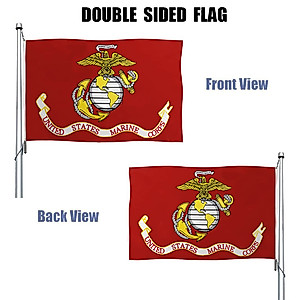 Marine Corps USMC Flag Double Sided 3x5 Outdoor Heavy Duty US Military Army Flags Long Lasting with 2 Brass Grommets