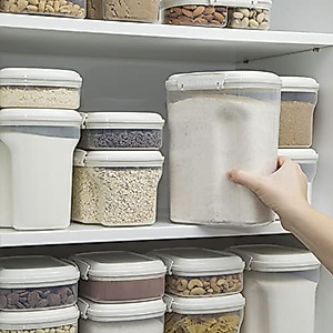 Sistema Flour and Sugar Storage Containers for Pantry with Lids and Measuring Cup, Dishwasher Safe, 13.7-Cup, White