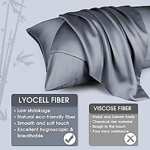 Fittia Body Pillow Case 20x54, Soft Silky Cooling Body Pillow Cover with Envelope Closure, Breathable Cooling Pillow Case 1 Pack, Dark Grey