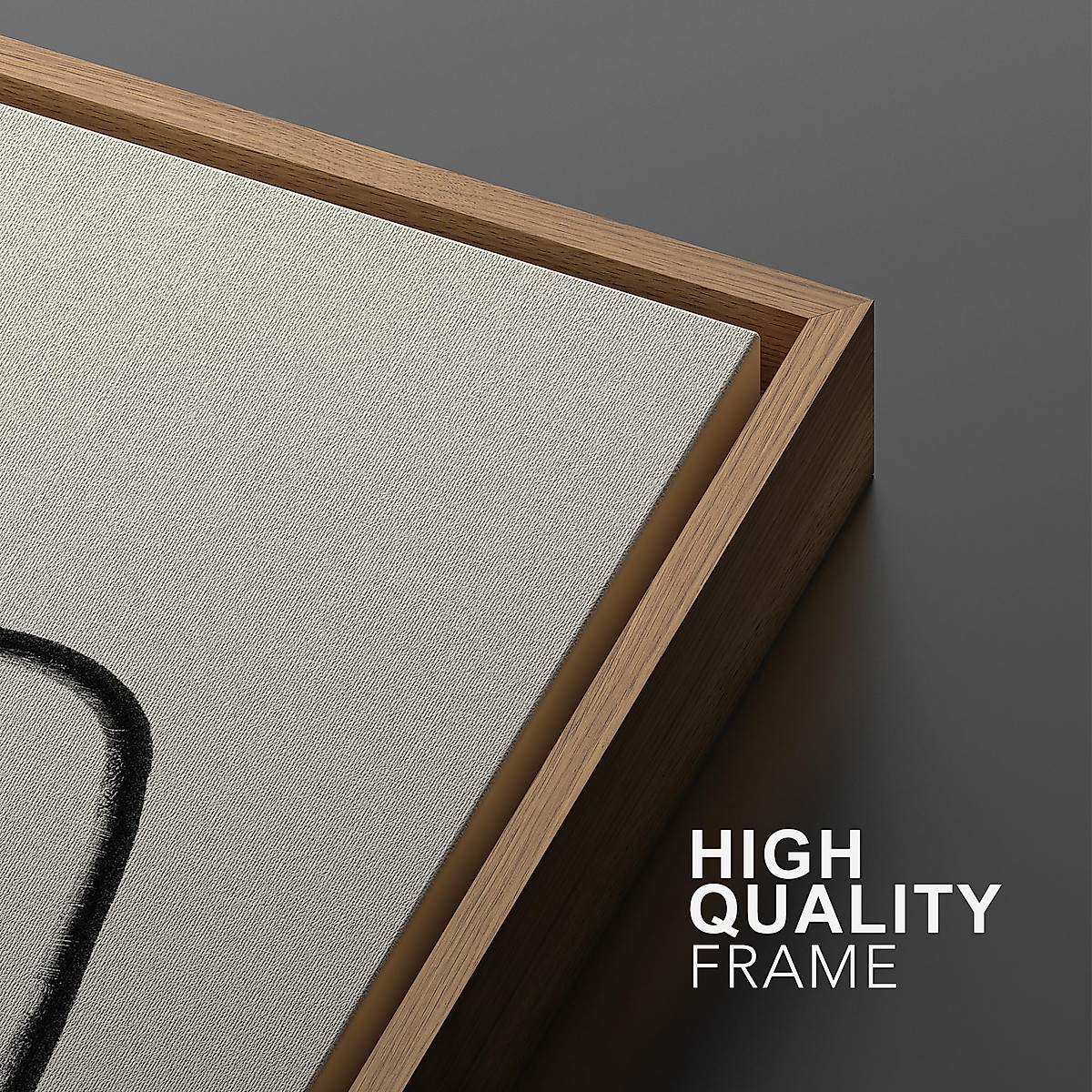 SIGNWIN Framed Wall Art Print Set Black Lines Over Tan Plain Background Abstract Swirly Cozy Neutral Modern Art Mid-Century Modern Expressive for Living Room, Bedroom, Office - 16"x24"x2 Panels