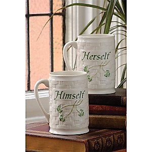 Belleek Porcelain Himself and Herself Mug Set, Medium, White