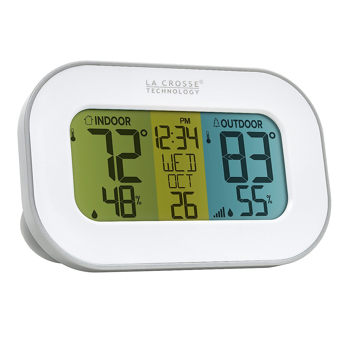 La Crosse Technology 308-148 Wireless Temperature Station with Tri-Color LCD, White