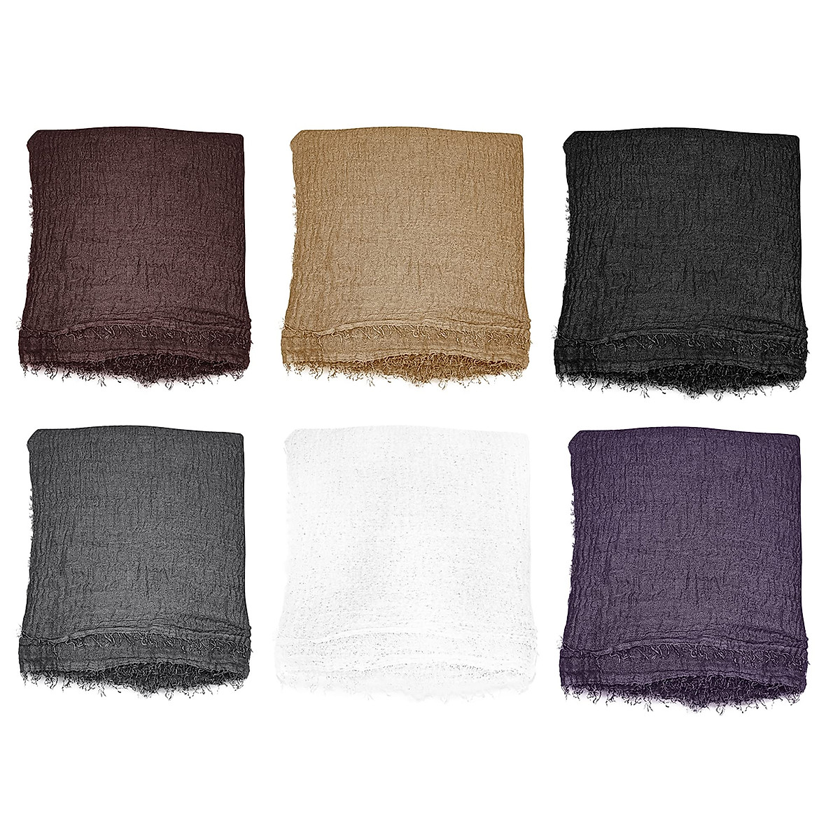 6 PCS Women Scarf Shawl for All Season Scarve, Mixed Color Y