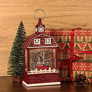Eldnacele Musical Snow Globe Lantern with Timer, Lighted USB/Battery Operated Swirling Singing Water Glittering Lantern, Snow Globes Lantern for Adults and Kids Christmas Decoration- Car