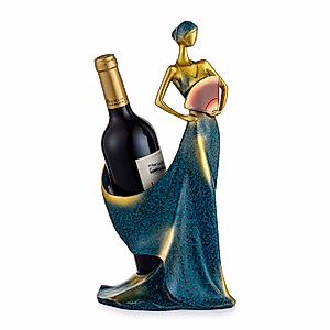 NUPTIO Wine Racks Countertop Gift: Wine Bottle Holder Resin Red Wine Rack Women Sculpture Display Wine Stand Shelf for Home Kitchen Wine Lovers Gifts Wine Accessories for Wine Lovers Bar Decor