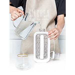 LittleStar Ice Cube Trays 2 in 1 Portable Ice Ball Maker Kettle With 17 Grids Flat Body Lid Cooling Ice Pop/Cube Molds For Hockey,Cocktail,Coffee,Whiskey,Champagne,Beer,Juice,Water (Gray)