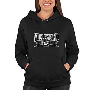 Go All Out Medium Black Mens Volleyball Cool Design Sweatshirt Hoodie