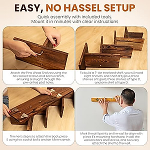 FreshDecor Tree Bookshelf 7-Tier (Brown), FD1011