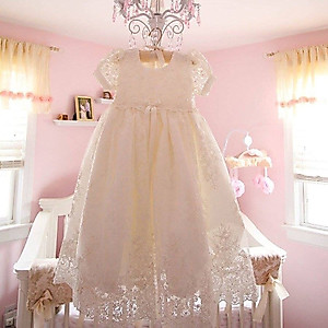 Christening Gown Baby Girl Lace Toddler Dedication Dress for Age 6 Months