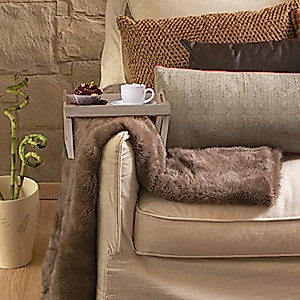 TRSPCWR 2 Pack Bed Tray Table Breakfast Trays with Foldable Legs, Wood Food Dinner Serving Tray for Bedroom, Hospital, Home, Used As Laptop Desk Snack Tray