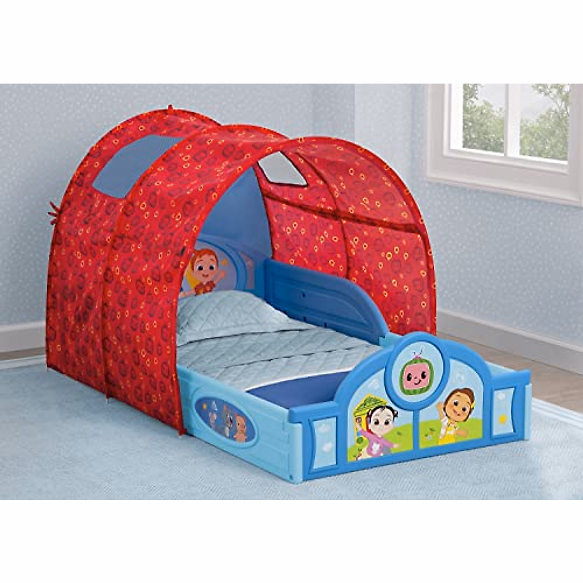 Delta Children CoComelon Sleep and Play Toddler Bed with Tent